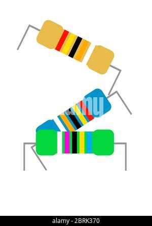 D Vector Design Of Resistor Color Code Chart Table Stock Vector Image Art Alamy