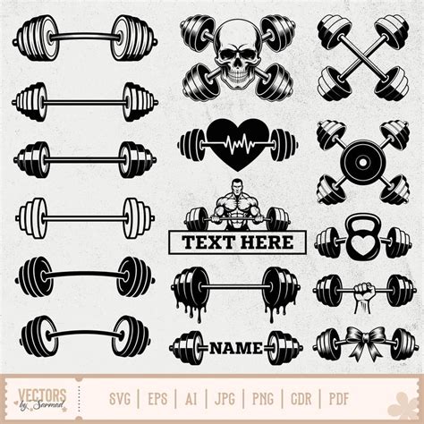 Barbell Clipart Etsy