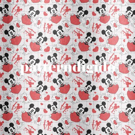 Mickey Love Seamless Repeat Pattern File Magical Mouse Seamless Pattern Retro Mouse Background