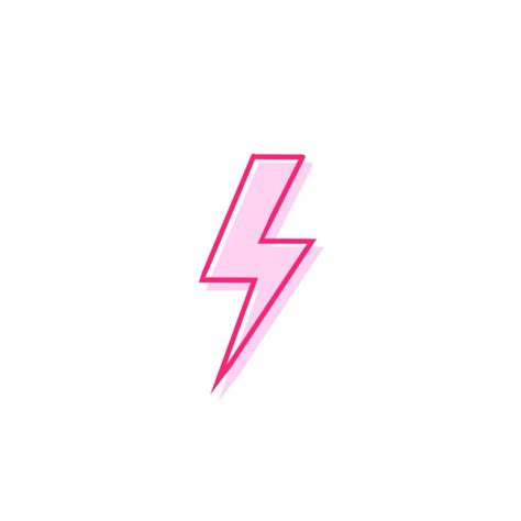 Pink Lightning Bolt On White Background