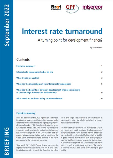 Interest Rate Turnaround Global Policy Forum Europe