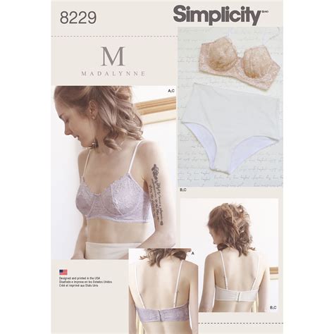 Simplicity 8229 Misses Underwire Bras And Panties