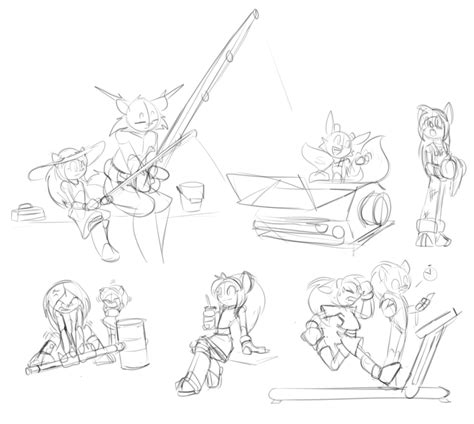 Amy Rose Sketch Dump 2 By Reaku The Crate On Deviantart