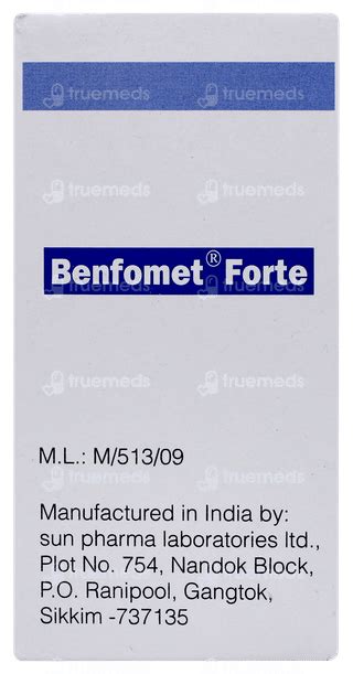 Benfomet Forte Tablet Uses Side Effects Price And Substitutes