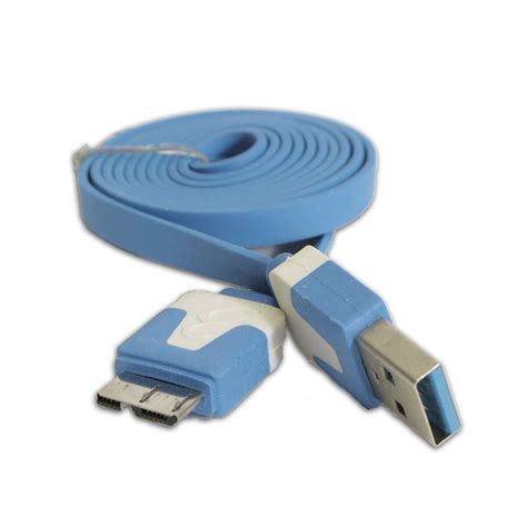 3 Ft Flat Usb 3 0 A To Usb 3 0 Micro B 10 Pin Cable Techcraft Light Blue Cable Sales Canada