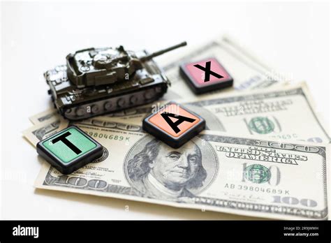 The Main Battle Tank On Us Dollar Bill Banknotes Background Usa And
