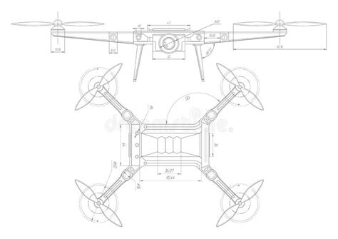Drone Technical Drawingquadcoptertechnological Innovationflying