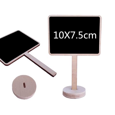 10 Pcs Small Blackboard Mini Wooden Message Board Sign Chalkboards Insert Label Price Tag Flower