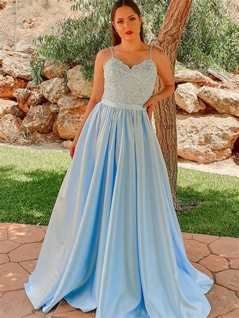 Ltp0752light Blue Prom Dressesspaghetti Straps Formal Gowna Line Sa