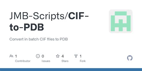 github jmb scripts cif to pdb convert in batch cif files to pdb