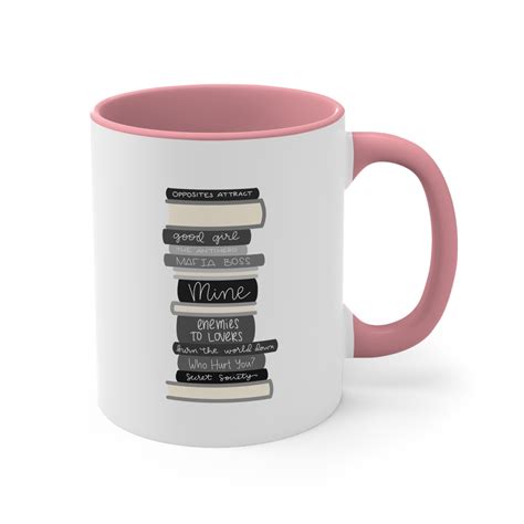 Dark Romance Book Stack Color Pop Accent Coffee Mug Romance Readers
