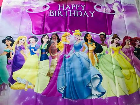 Disney Princess Birthday Banner With Freebies Hobbies And Toys Toys And Games On Carousell