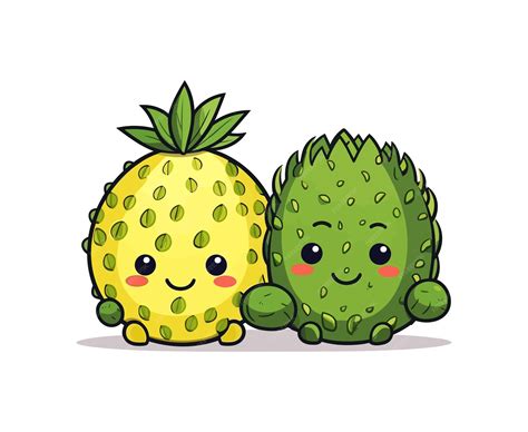 Vector De Personaje De Dibujos Animados Kawaii De Guanábana Vector