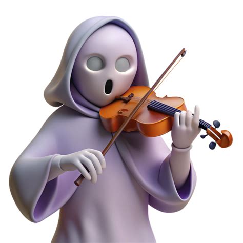 Serene Creative 3d Ghost Playing Violin Illustration Exclusive 57142760 Png