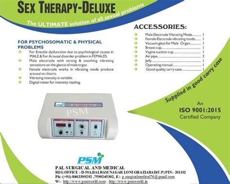 Sex Therapy Equipment Deluxe For Psychosomatic And Physical Problems For