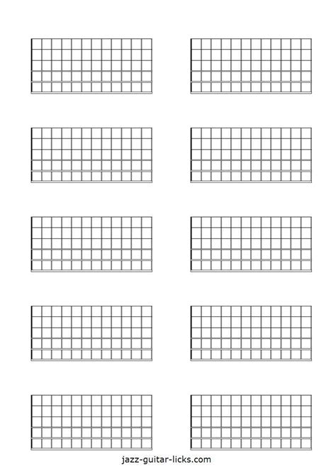 10 Blank Guitar Neck Diagrams
