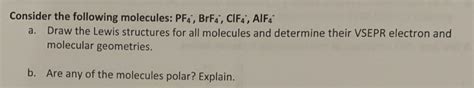 Solved Consider the following molecules: | Chegg.com