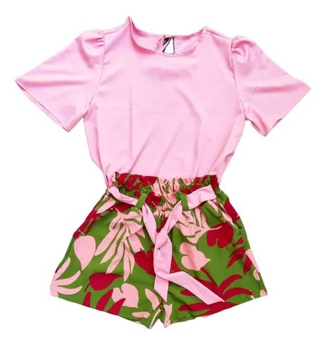 Conjunto Feminino Plus Size Short Blusa Feminina Verão Princ Mercadolivre