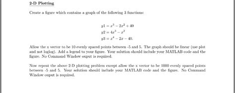 Solved D Plotting Create A Figure Which Contains A Graph Chegg