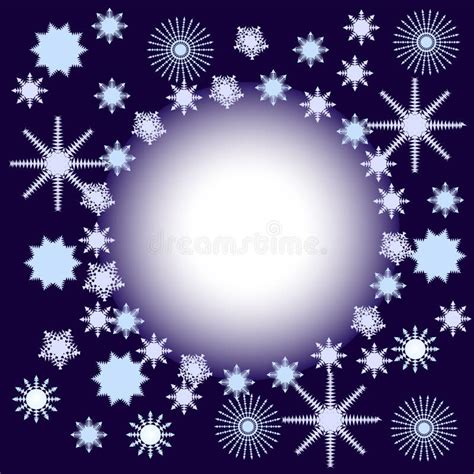 Frozen Circle Frame Blue Snowflakes Stock Illustrations 354 Frozen Circle Frame Blue