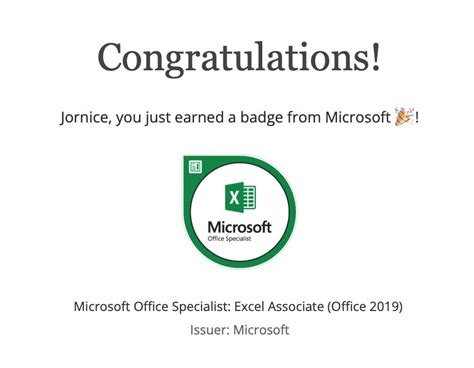 Jornice Vales Luciano On Linkedin I Passed The Excel Associate Certification Exam
