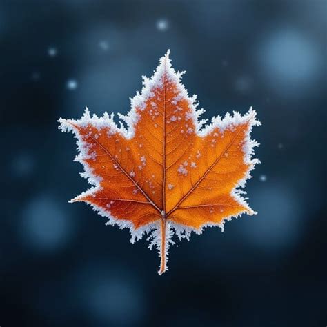 Free Frosted Maple Leaf Image Maple Frost Autumn Download At Stockcake