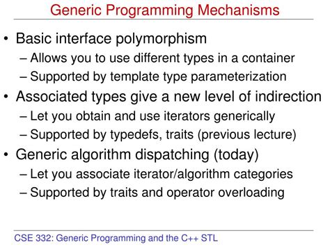 Ppt Generic Programming Techniques And Trade Offs In Algorithm