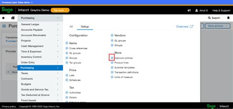 Configure Purchasing Approval Policies In Sage Intacct