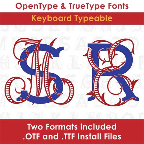 Interlocking Script Monogram Font Etsy