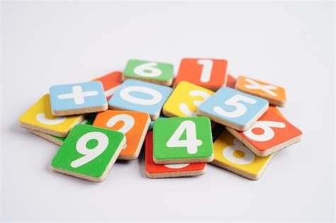 Premium Photo Number Wood Block Cubes For Learning Mathematic