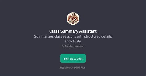 Class Summary Assistant Class Summaries Taaft