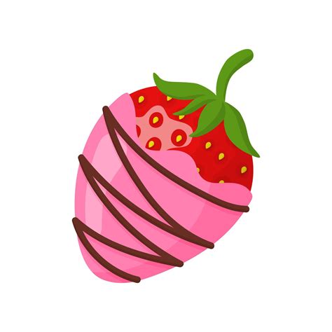 Glazed Fresh Strawberry In Pink And Dark Chocolate 4579978 Vector Art