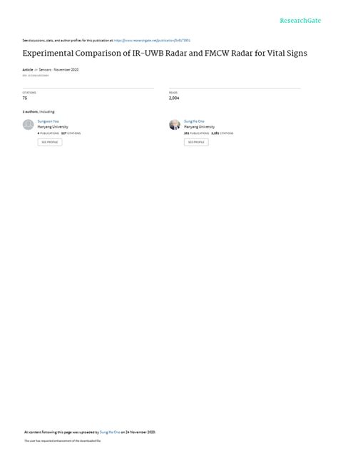 Ir Uwb Vs Fmcw Pdf Radar Analog To Digital Converter