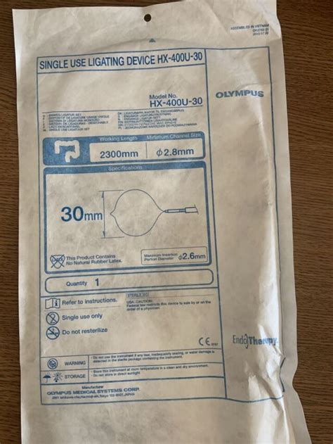 New Olympus Hx 400u 30 Loop Poly Single Use Ligating Device X Each