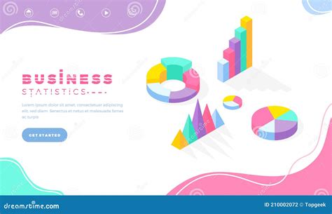 Statistics In Visual Form Charts And Flowcharts Cartoon Vector 137049229