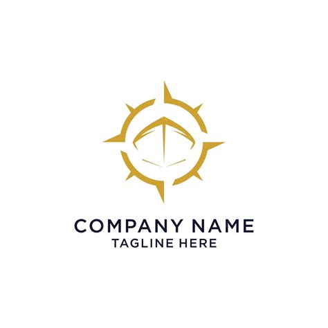 Premium Vector Sailing Ship Compass Illustration Logo Design Template Symbol Icon