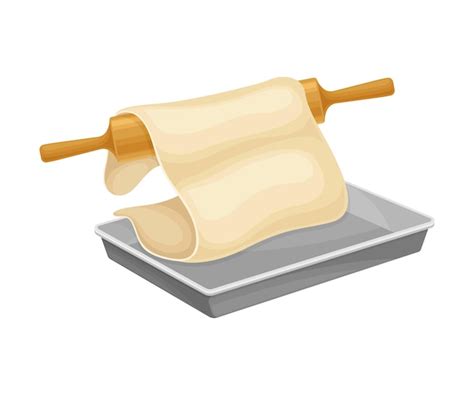 Premium Vector Baking Process With Rolling Pin Putting Thin Dough On