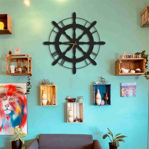 Spiral Hexagonian Metal Wall Clock Dekory