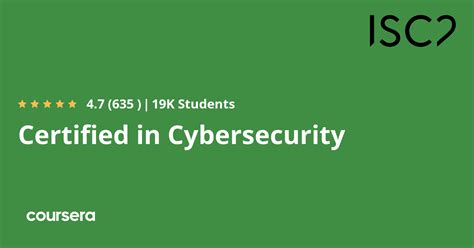 Certified In Cybersecurity Specialization 5 Courses Isc2 Coursera