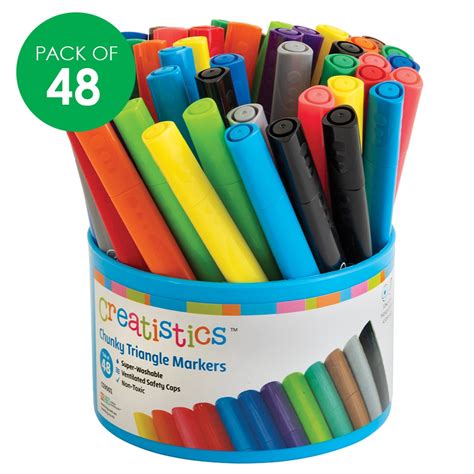 Creatistics Chunky Triangular Markers Pack Of 48 Clever Patch