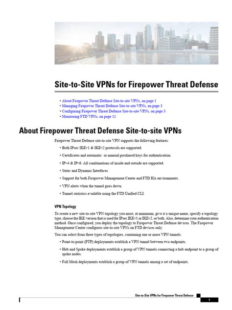 Firepower Threat Defense Site To Site Vpns Pdf Virtual Private Network Computer Network