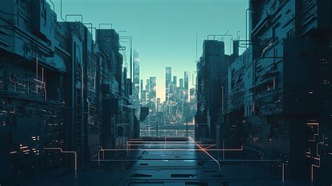 Technology Future Digital City Background Technology Future City