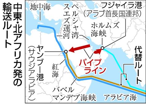 【図解】中東原油、輸送ルート多様化＝ホルムズ封鎖、不安定さも（時事通信） Yahoo ニュース