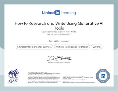 Just Finished The Course “how To Research And Write Using Generative Ai