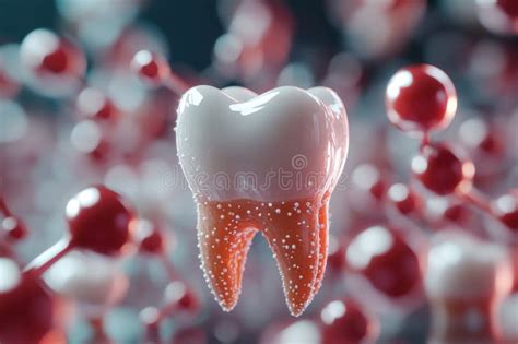 Microscopic View Of A Decaying Tooth Surrounded By Molecules
