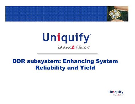 Pdf Ddr Subsystem Enhancing System Reliability And Yield · Evolution