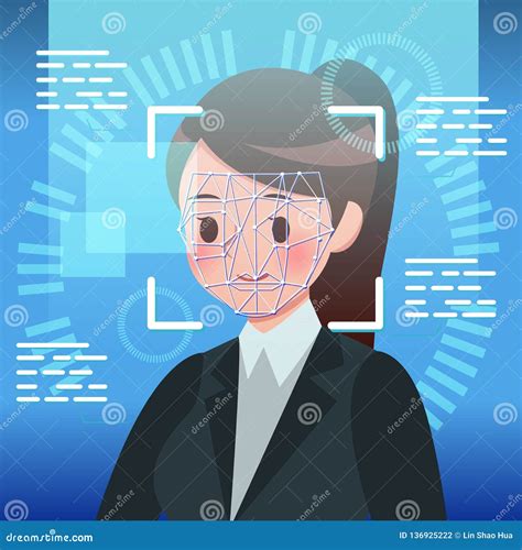 Face Recognition Concept Stock Vector Illustration Of Assistant 136925222