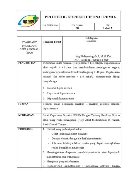 Protocol For Correcting Hyponatremia Pdf