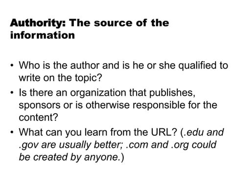 Evaluating Information Ppt