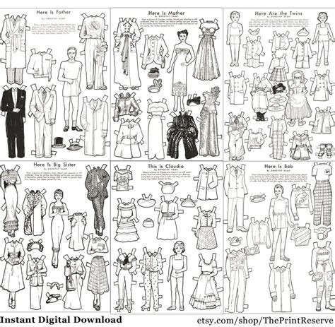 Free Printable Paper Dolls Black And White Pdf